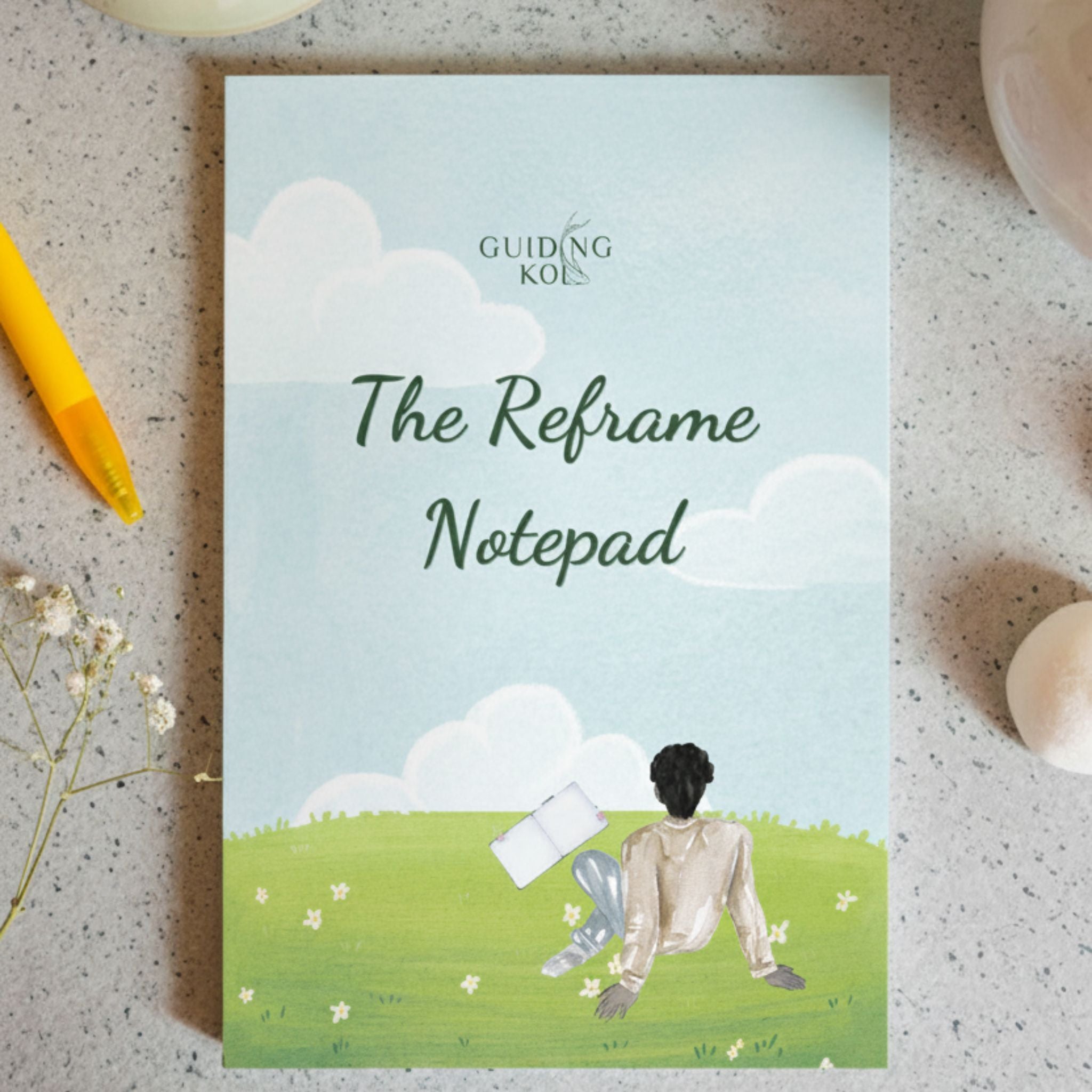 Reframe Notepad – CBT Thought Reframing Journal India | Guiding Koi